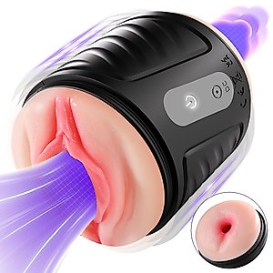 Male Masturbator Sex Toys for Men, Lifelike Adult Male Sex Toys 10 Vibrations, Sex Toy for Men Open-Ended Penis Pump Fleshy Textured Adult Toys for Men, Sex Machine Male Vibrators Stroker Realistic