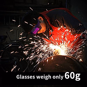 T TOVIA LCD Welder Glasses Safety Protective Solar Powered Auto Darkening Welding Goggles with Adjustable Shade, 2 Sensors Welder Glasses for TIG MIG MMA Plasma