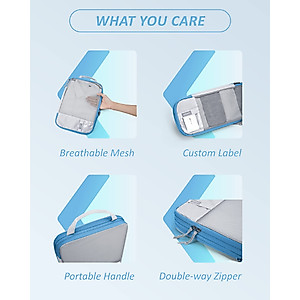 BAGSMART 6 Set Compression Packing Cubes for Travel, Lightweight Vacation Travel Essentials, Travel Accessories for Suitcase Organizer Bags Set, Durable Luggage Organizer Travel Bags