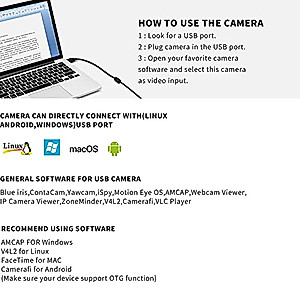 STINYTECH Small Size HD 1080P USB Computer Camera with 3.6mm Fisheye Lens Mini USB Mac/PC/Desktop/Laptop Web Camera-2M Cable