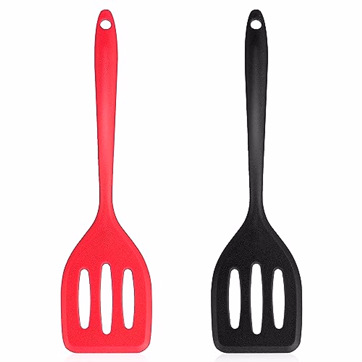 WLLHYF 2 Pack Small Silicone Turners Non Stick Slotted Kitchen Spatulas High Heat Resistant Cooking Utensils Ideal Cookware for Fish, Eggs, Pancakes