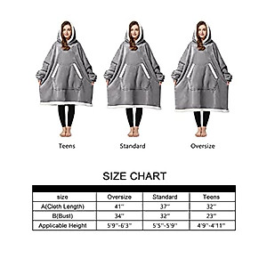 Wearable Blanket Hoodie Oversized Sweatshirt Blanket for Adults Women Men Fleece Sherpa Blanket Jacket with Sleeve Big Pocket