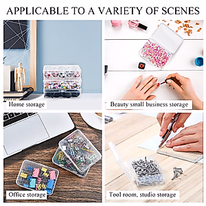 Lainballow 30 PCS Clear Plastic Beads Storage Containers, Small Storage Containers Box, Mini Plastic Case with Hinged Lids, Arts Crafts Storage Box for Beads Earplugs Pins Small Items (4 x 3 x 1)