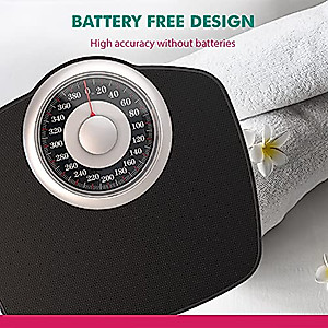 Adamson A25 Scales for Body Weight - Up to 400 LB - New 2023 - Anti-Skid Rubber Surface Extra Large Numbers - High Precision Bathroom Scale Analog - Durable with 20-Year Warranty