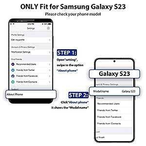 Jiunai Samsung S23 Case, Galaxy S23 Case Wallet Cover Credit Card IDs Cash Holder Shell Sliding Pocket Dual Layer Hard PC Soft Rubber Bumper Phone Cases for Samsung Galaxy S23 5G 6.1'' 2023 Black