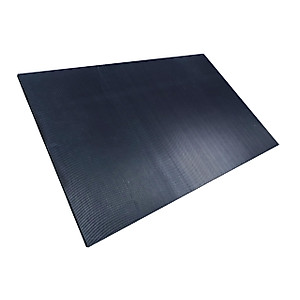 Rhino Dielectric, Non-Conductive, Insulating Switchboard Mat, Class 2, 3' x 5' x 1/4" Thick, ASTM D178, Color; Solid Black, Corrugated Surface