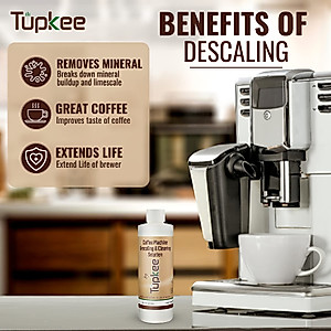 Coffee Machine Descaling Solution - Made in the USA - 2 Uses Per Bottle - Universal Cleaning Descaler for Keurig Coffee Machines, Nespresso, Breville, Delonghi All Single Use Coffee Maker - Pack of 2