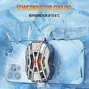 OCUhome Phone Cooler, P40 Universal Semi-Conductor Phone Radiator Portable Quick Cooling Stable Cooling Fan for Gaming Phone White
