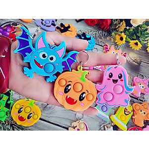 Roaqua Bulk 30 Packs Push Fidget Bubble Mini Pop Fidget for Teens and Kids,Small Birthday Halloween Party Favors Supplies and Classroom Student Prizes Gifts