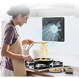 Aydomer Exhaust Fan 78W Through-wall installation Ventilation Fans 110V Exhaust Fan with Plug 8 inch Exhaust Smoke Fan with Light Weight Pure Copper Motor for Kitchen Bathroom (Black)