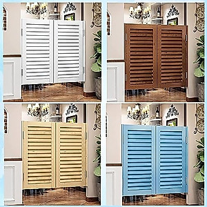 ZSPINJIA 24 28 32 36 40 43 48 52 56 60 Inch Premade Interior Swinging Doors Unpainted, Entry Fence Half Wide Half Waist Doors with Double Action Door Hinges Hardware (Size : W80xH80cm(3 1x31in))