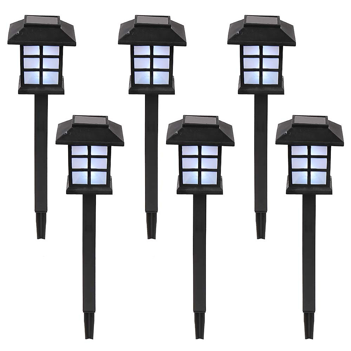 Jarl home 6pcs White LED Solar Lantern Torch Light Garden Landscape Lighting