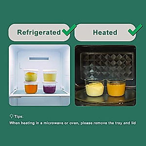 4 Packs Small Glass Baby Food Storage Containers with Lids and Stackable Tray, Leakproof Small Airtight Glass Jars, 3 Ounce