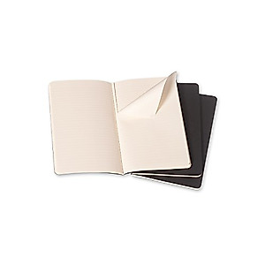 Moleskine Cahier Journal, Soft Cover, Large (5" x 8.25") Ruled/Lined, Black, 80 Pages (Set of 3)
