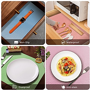 TIONTURE 4 Pcs Refrigerator Liners Refrigerator Mats EVA Fridge Liner for Glass Shelves Washable Refrigerat Mat Fridge Mats for Refrigerators Cabinets Wardrobes Drawers