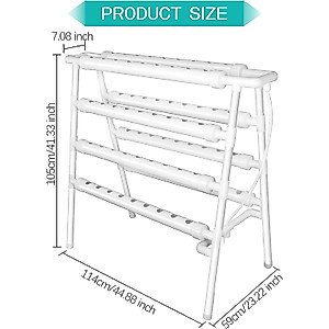 Hydroponic Grow Kit Hydroponics Growing System 4 Layers 72 Plant Sites Food-Grade Pipes Hydroponic Planting Equipment with Water Pump