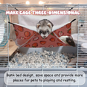 LYART Guinea Pig Rat Ferret Hammock and Warm Bed Small Pet Hideout Tunnel Cave Hanging Bunkbed Hammock Cage Toy for Hamster Sugar Glider Squirrel (1.Hammock)
