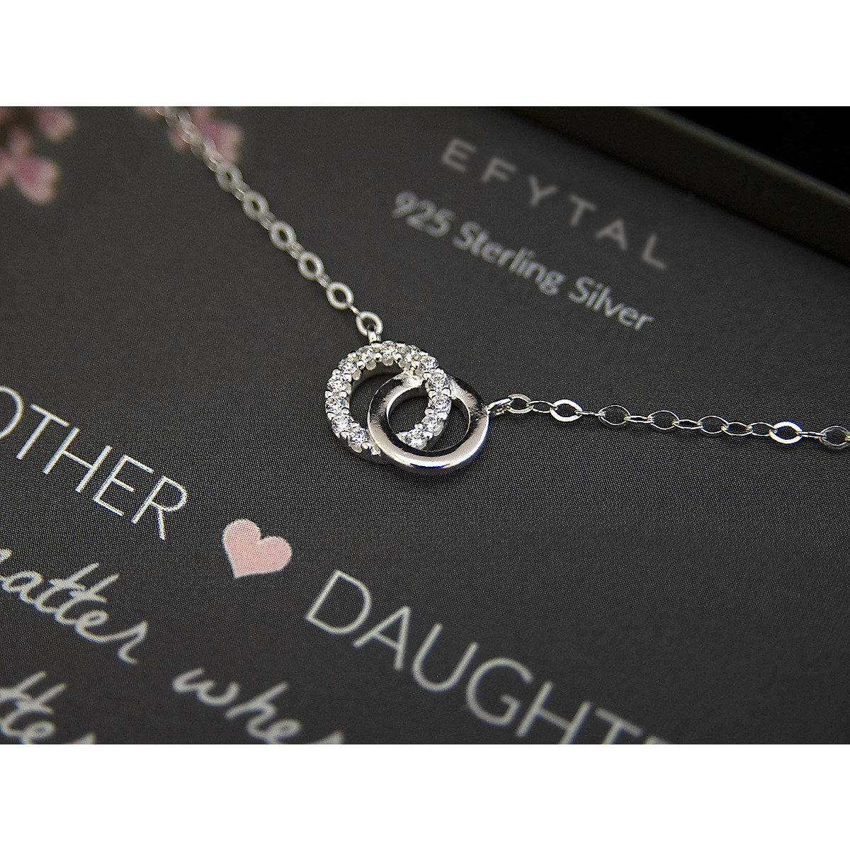 EFYTAL Mother Daughter Necklace, Mother Daughter Gift, Daughter Gifts from Mom, Mom Birthday Gifts from Daughter, Mom and Daughter Necklace, Mom Necklace for Women, Mother Daughter Jewelry