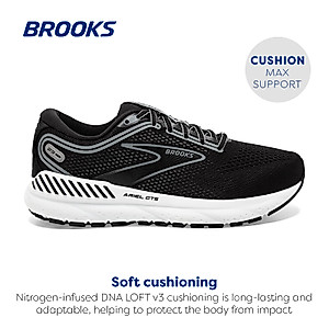 Brooks Women’s Ariel GTS 23 Supportive Running Shoe - Black/Grey/White - 9.5 Medium