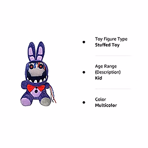 Plush Toy Withered Purple Bunny Fan Made Teddy Bear Bonnie Plush, Game Toy Gift Animal plushie, 11in