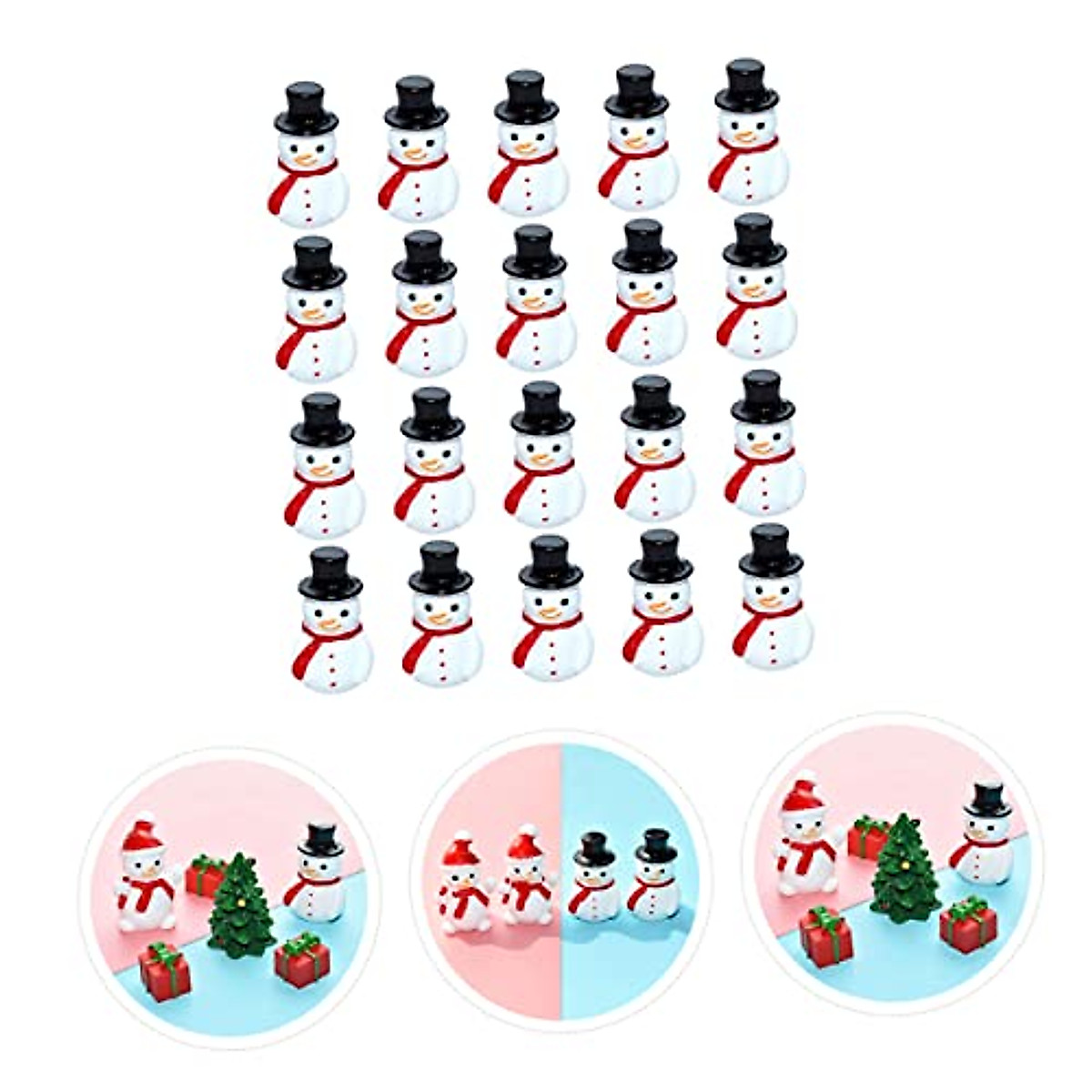 Abaodam 60 Pcs Mini Snowman Mini Christmas Decorations for Crafts Miniatures for Crafts Xmas Miniature Snowman Snow Globes for Kids Mini Figurine Fairy Birthday Party Supplies