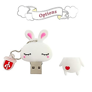 32GB USB Flash Drive Cartoon Rabbit-Shaped, BorlterClamp Cute USB Drive Thumb Drive Memory Stick for External Data Storage