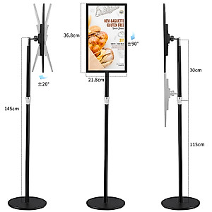 AYSTekMann 15.6'' Interactive LCD Digital Signage Display Advertising Kiosk with wireless screen mirroring,5G WiFi 4+64GB With Auto Play All in One Android with Adjustable Metal Floor Stand