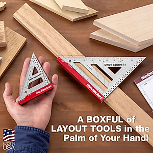 Woodpeckers Stainless Steel Delve Squares, 3 1/2 & 6 Inch Squares with Rack It Mounting Kit, Precision Woodworking Tools for Furniture Making