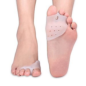Bunion Corrector Gel Toe Straightener, Toe Separator Silicone Toe Spacer Hallux Valgus Pain Relief with Forefoot Pads Cushion Protector for Yoga Ballet Dancers and Athletes (Forefoot)