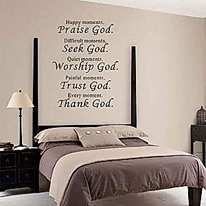 Wall Vinyl Decal Quote Sign Christian Praise God DIY Art Sticker Home Wall Decor
