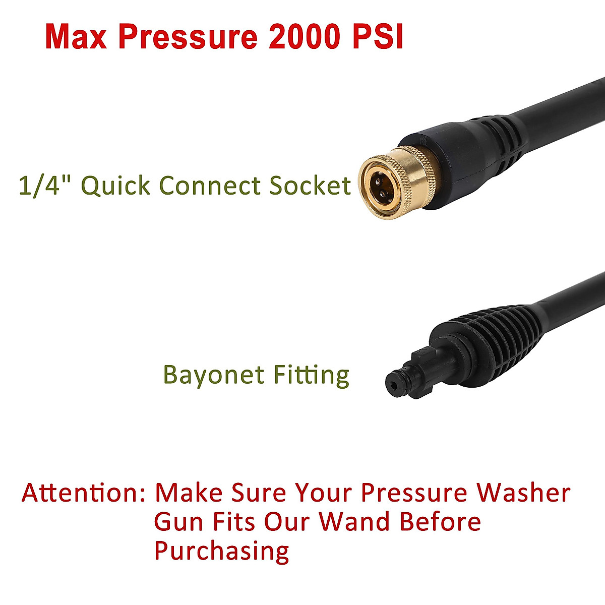 PWACCS Pressure Washer Accessories Kit – 16 Inch Power Washer Replacement Wand with 5 Spray Tips and Turbo Nozzle – Compatible with Ryobi, Portland, Husky Black
