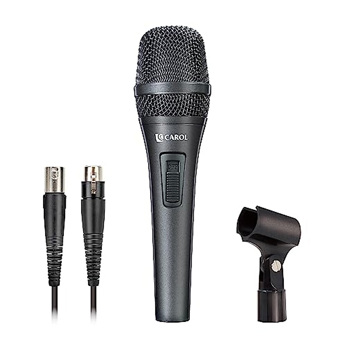 CAROL Dynamic Microphone Professional Vocal Performance with Cardioid Unidirectional Pattern and Advanced AHNC Noise Cancelling Technology, for Stage, Singing, Metal Matiriel with Switch (AC-910S)