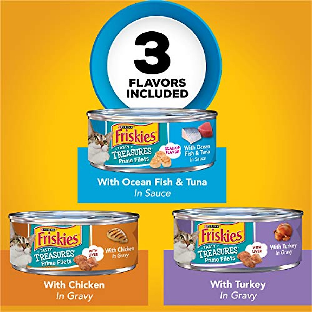 Purina Friskies Gravy Wet Cat Food Variety Pack, Tasty Treasures Prime Filets