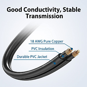 2 Pack AC Power Cable Cord 6FT Compatible with Xbox One X/S Xbox Series X/S, TV and More, Non-Polarized Power Supply Cord Replacement