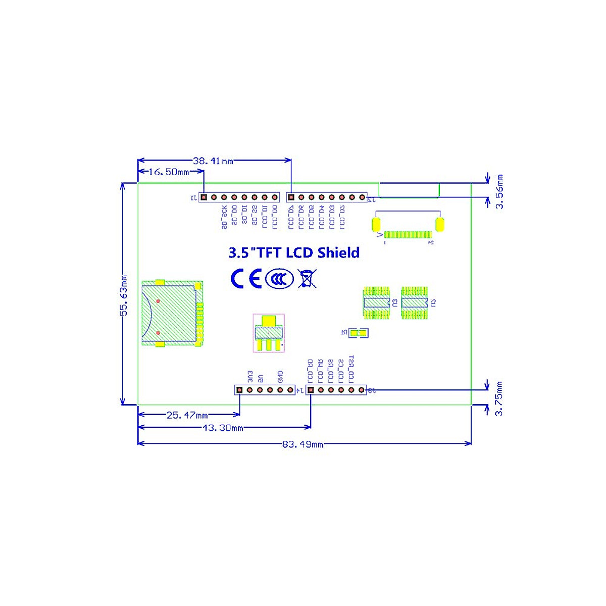 Treedix 3.5 inch TFT LCD Display 320 x 480 Color Screen Module Compatible with Arduino UNO R3 Mega2560