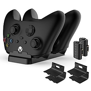 Controller Charging Dock for Xbox Series X, Xbox Series S, Xbox-one S and Xbox-one X with 800mAh Battery Pack and Battery Cover, MENEEA Dual Charger Stand Station Accessories with Charging Cable