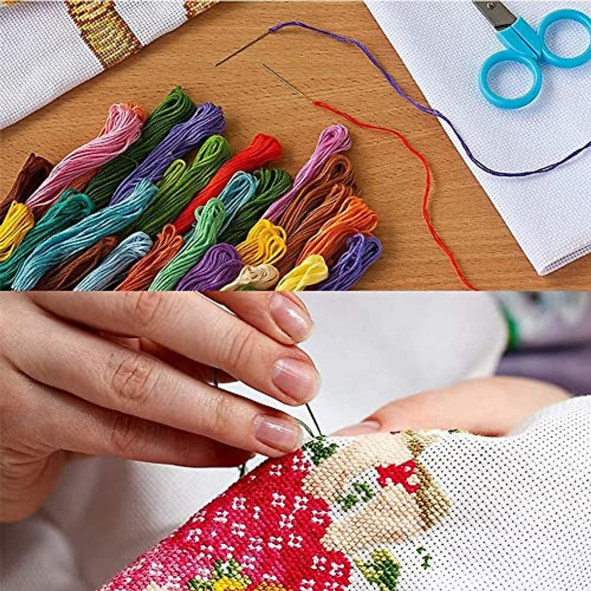 Sunflower Cross Stitch Kits for Adults - Stamped Crossstitching Kits Preprinted 11 Count Cross-Stitch Kit for Beginner, 11CT Prestamped Easy Pattern Needlepoint Kits Crafts for Decor 11.8x15.7inch