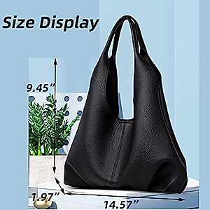 EDIWER Soft Leather Shoulder Bag for Girls Large Capacity Satchel Designer Hobo Bag Handbag Casual Top Handle Bag for Work