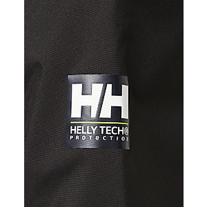 Helly Hansen Men's Crew Hooded Midlayer Fleece Lined Waterproof Raincoat Jacket, 990 Black, Large