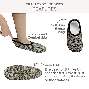 Snoozies Women's Slipper Socks | Cozy House Shoes | Comfy Slip Ons | Fun Slippers | Skinnies Lightweight - Polka Dot Mushroom (XLarge)