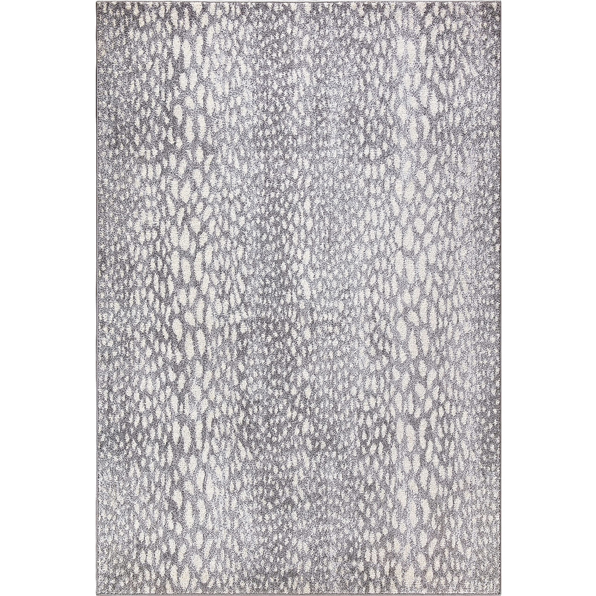 Abani Area Rug - 4x6 - Antelope Collection - Indoor Use - Grey & Cream Animal Print - Medium Pile-Turkish Made-Stain & Shed Resistant Livingroom Bedroom Kitchen Office-Safe for Kids & Pets-Soft Feel