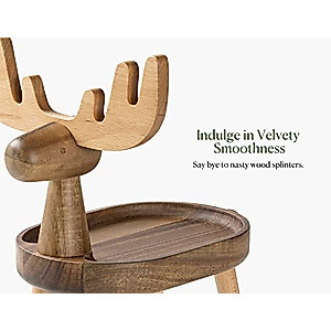 Dofira Deer Wood Key Tray for Entryway Table, Jewelry Holder Organizer, Decorative Catchall Tray with Antler Hanging Rack & Serving Platter, Lucky Gift for Christmas, Birthday, Wedding, Anniversary