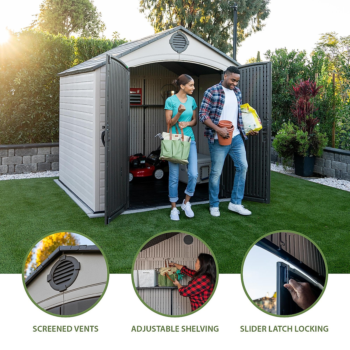 Lifetime Outdoor Storage Shed, 8 x 7.5 Foot