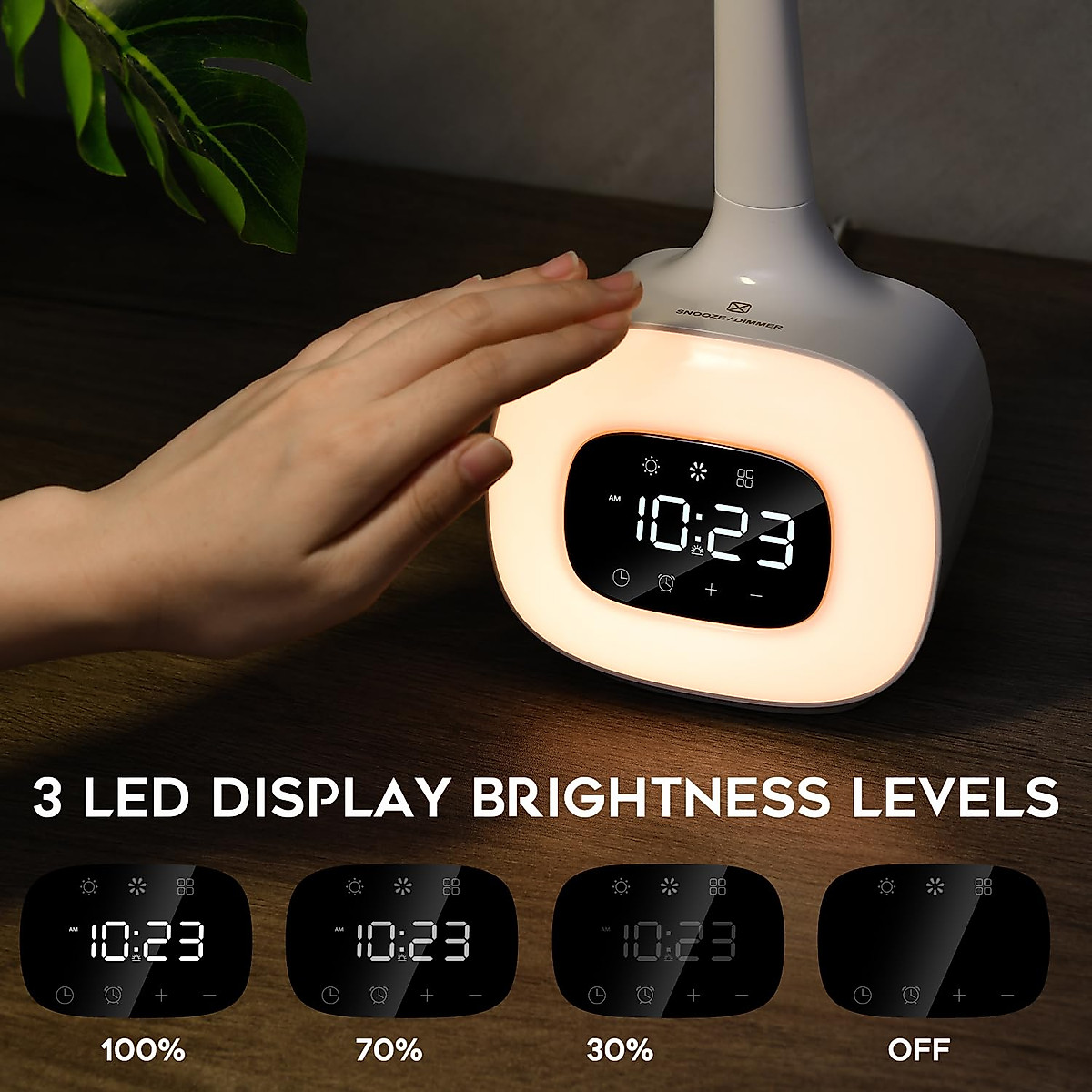 WILIT LED Desk Lamp, Nightstand Lamp with Sunrise Simulation Alarm Clock, 8 Natural Sounds, 3 Level Dimmable Touch Lamp, RGB Color Changing Night Light, Study Lamp for Kids/Girls/Boys
