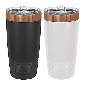 Turkey, Laser Engraved Customized Stainless Steel Tumbler 20 Oz Travel Coffee Black/Rose Gold ION-Plated Double-Walled Travelling Car Truck Ringneck Mug Customizable, Slider Lid