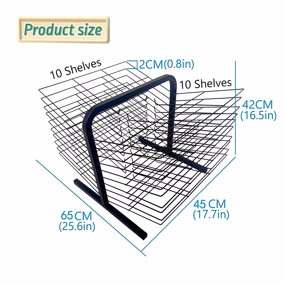 Drying Racks,Tabletop Art Drying Rack, Metal Steel Double Sided Wire Drying Rack Artwork Storage Display Rack for Classrooming Crafts, 20 Shelves, 25.6 X 17.7 X 16.5 Inches