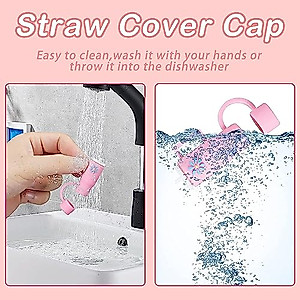 5PCS Straw Cover Cap for Stanley Cup, Silicone Straw Topper fit Stanley 30&40 Oz Tumbler with Handle, 10mm Drinking Straw Tip Covers for Stanley Cups Accessories.