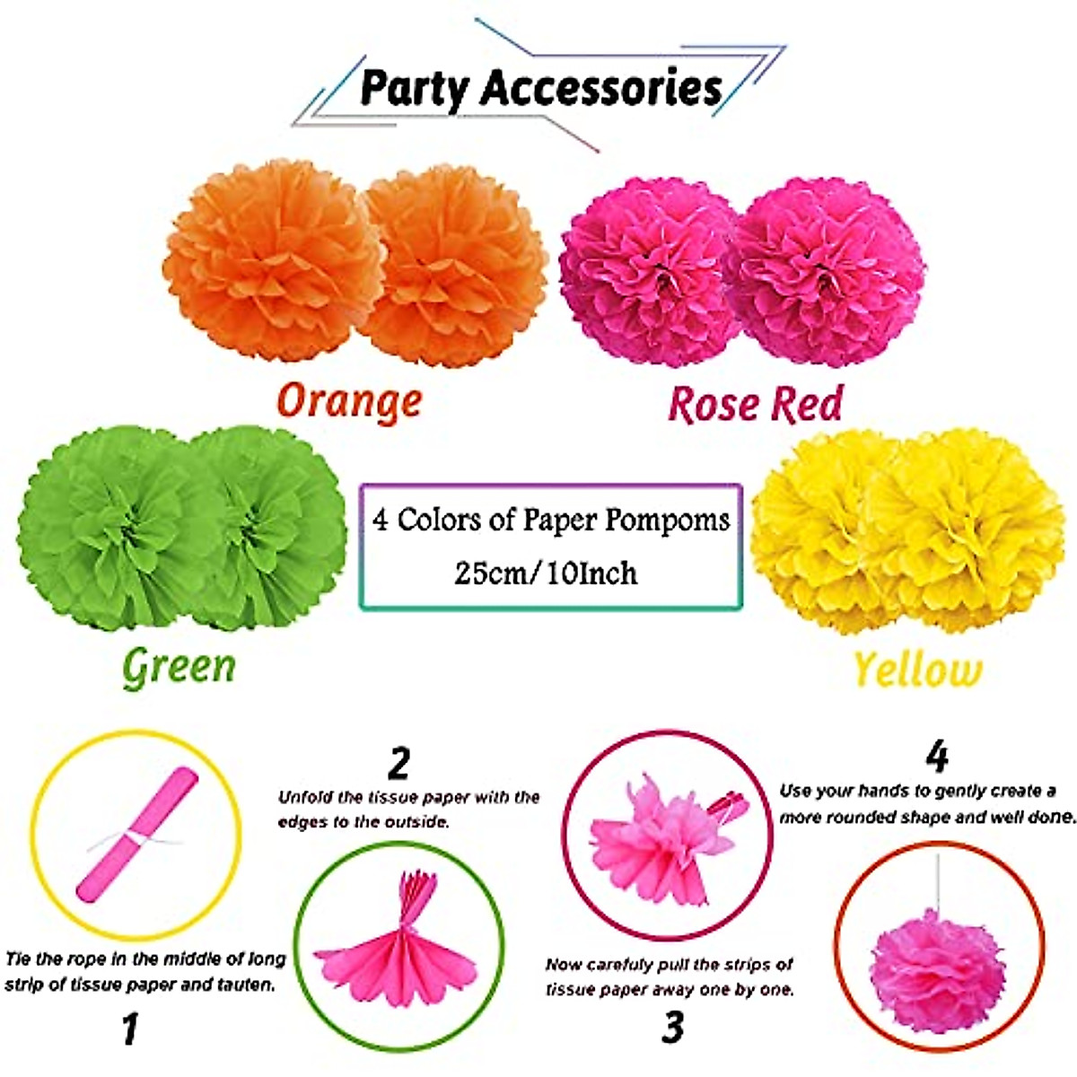 ZERODECO Fiesta Party Decorations Set - Mexican Banners and Table cover, Fiesta Paper Fan and Pompoms, Garlands String and Pennant for Birthday Mexican Cinco De Mayo Coco Themed Party Supplies