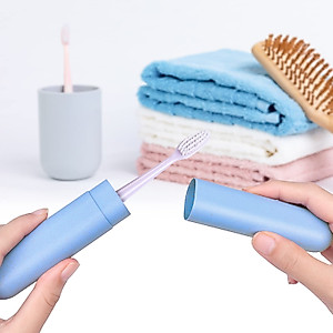 Hooqict 4 Pack Travel Toothbrush Case Portable Travel Toothbrush Holder Plastic Toothbrush Container Protector Cover for Traveling, Camping, Home, School, Business