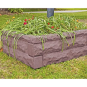 Good Ideas GW-STW024-RED Wizard 2 Foot Stone Red Brick Wall,Garden Border